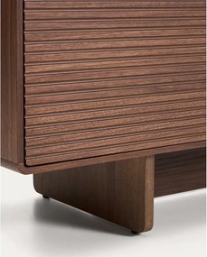Tmavě hnědý TV stolek v dekoru ořechu 200x46x40 cm Norlen – Kave Home