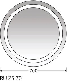 INTEDOOR Round zrcadlo s integrovaným LED osvětlením RU ZS 70 TF