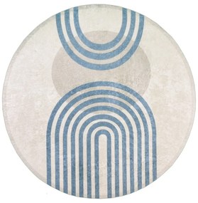 Modrý/šedý kulatý koberec ø 160 cm - Vitaus