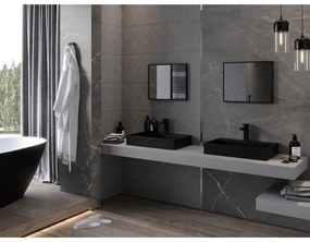 Mexen Loft, obdélníkové koupelnové zrcadlo 50 x 40 cm, barva rámu černá matná, 9852-050-040-000-70