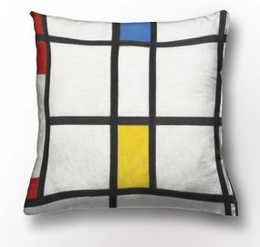 Lenbutik Povlak na polštář Piet Mondrian Composition II 45x45