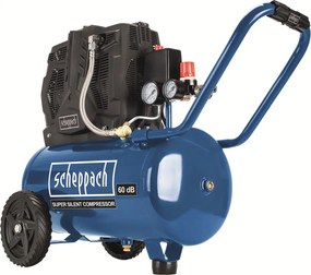 Scheppach HC 25 Si - tichý bezolejový dvouválcový kompresor 24 l