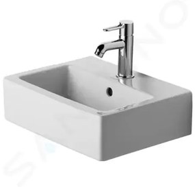 DURAVIT - Vero Umývátko nábytkové 450x350 mm, s 1 otvorem pro baterii, s WonderGliss, bílá (07044500271)