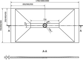 Mexen Toro obdélníkový sprchový kout SMC 200 x 70 cm, bílý, krytka bílá - 43107020-W