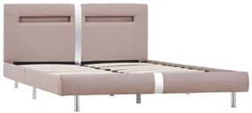 Petromila Rám postele s LED cappuccino umělá kůže 120 x 200 cm