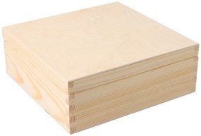 ČistéDřevo Dřevěná krabička 25 x 25 x 9 cm
