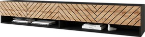XXXLutz NÍZKÁ KOMODA, černá, dub wotan, 180/30/32 cm P & B - Online Only TV příslušenství - 002778000413