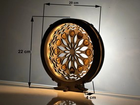 Li-Go "Srdce, mandala s tygřím okem" Stolní lampa 20x22 cm černá s patinou