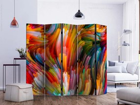Pokojová zástěna Duha vln II - barevné umělecké vzory v abstraktním motivu