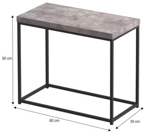 Příruční stolek s deskou v dekoru beton TENDER