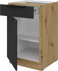 ARIA ac | dolní skříňka 50 D 1F 1S policová se zásuvkou | 50 cm | PREMIUM BOX | artisan/černá