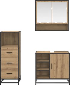 Sada koupelnového nábytku 3 ks Artisanový dub Kompozitní dřevo 3402370