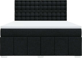 Box spring postel s matrací černá 180x200 cm textil 3294063