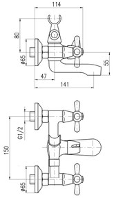 RAV Slezák MK154.5 - Vanová baterie MORAVA lesklý chrom