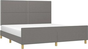 Rám postele bez matrace tmavě šedý 180 x 200 cm textil 3124993