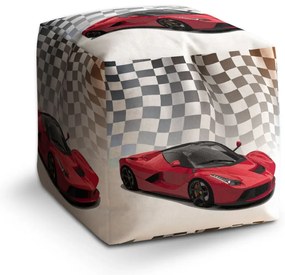 Sablio Taburet Cube Ferrari Závodní vlajka: 40x40x40 cm