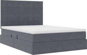 Postel s úložným prostorem a matrací Tmavě šedá 140 x 200 cm 3372034
