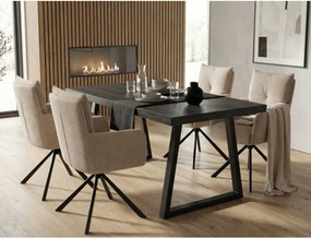Jídelní stůl rozkládací 160- HT-R5624 GREY, lamino, šedý dub (160 x 90) cm