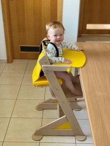 Jitro Dětská rostoucí židle Plus bílá Žlutý klín + žlutý
