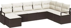 Set pohovek 8 ks Hnědá polyratan 3346498