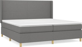 Box spring postel s matrací tmavě šedá 200x200 cm textil 3131858
