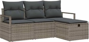 Set pohovek 4 ks 4-Počet míst Šedá polyratan 3359148