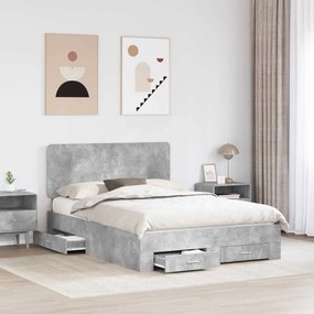 Rám postele s čelo Betonově šedá 160 x 200 cm Kompozitní dřevo 3412761