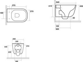Kerasan, TRIBECA závěsná WC mísa, Rimless, 35x54 cm, bílá, 511401
