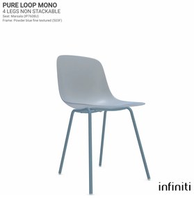 Židle Pure Loop Mono - nestohovatelná Barva kovové konstrukce: Powder blue 503F, Barva sedáku a opěradla z recyklovaného plastu: Almond grey IP421C