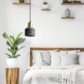 Toolight, betonová stropní lampa Lastri Black 1xE27 APP930-1CP, černá-zlatá, OSW-07007