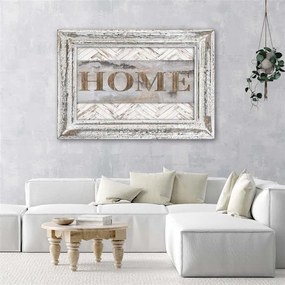 Gario Obraz na plátně Nápis Home v rustikálním rámu Rozměry: 60 x 40 cm