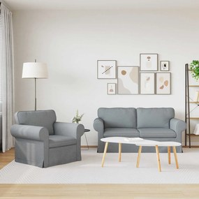 Set pohovek 2 ks Světle šedá textil 3407530