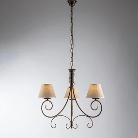 Light for home - Kovový lustr BL258-3-BR Vienna, 3 X 40 Watt Max, hnědá, zlatá, 3 X 40 W, E14, Hnědá, zlatá