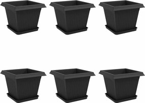 Květináče 6 ks Černá Plast 3403301