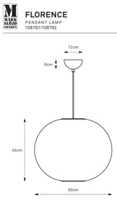 Markslöjd 108791 - Lustr na lanku FORENCE 1xE27/40W/230V pr. 50 cm černá