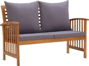 vidaXL Zahradní lavice s poduškami 119 cm masivní akáciové dřevo [310259] Barva: hnědá a tmavě šedá