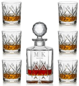 Dekorant Whisky set s monogramem York 1+6