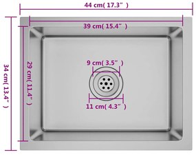 vidaXL Marketos Ručně vyrobený kuchyňský dřez nerezová ocel