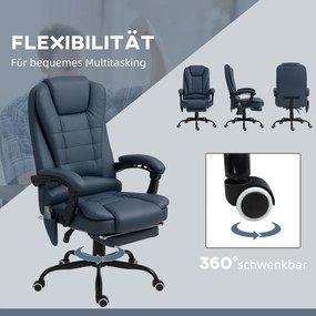 Kancelářská židle Vinsetto se 7bodovou masáží, ergonomická kancelářská židle s funkcí polohování, výškově nastavitelná manažerská židle s dálkovým ov…