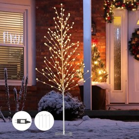 Costway Dekorační LED bříza 155 cm s teplým bílým světlem
