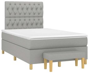 Box spring postel s matrací světle šedá 120x190 cm textil 3270425