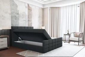 Boxspringová postel, 140x200, šedá, BEST