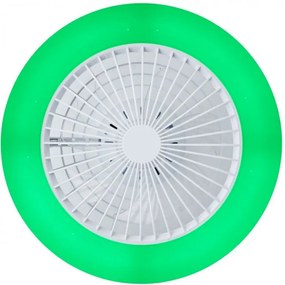 Brilliant G60020/05  Stmívatelné LED svítidlo SALERNO BÍLÉ &amp; reverzní VENTILÁTOR + funkce LED