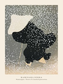 Obrazová reprodukce Swirling Snow (Special Edition Japandi Vintage) - Kamisaka Sekka, (30 x 40 cm)