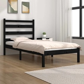 vidaXL Rám postele masivní borovice 75 x 190 cm malé jednolůžko [3103610] Barva: Černá