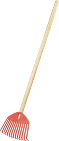 PRO Dětské hrábě FOCUS BABY koral, dřevěná násada 71cm