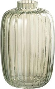 Zelená skleněná váza s úzkým hrdlem Junna S - Ø 13*20 cm