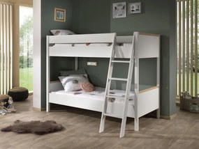 Vipack London patrová postel Barva: Bílá, Varianta postele: Dvě lůžka - horní a spodní + žebřík