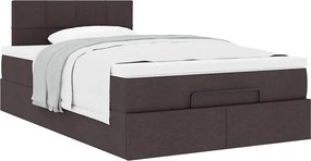 Osmanský rám postele s matrací tmavě hnědá 120x190cm textil 3311445