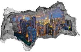 Wallmuralia Fototapeta díra na zeď Hongkong noc 95x73 cm